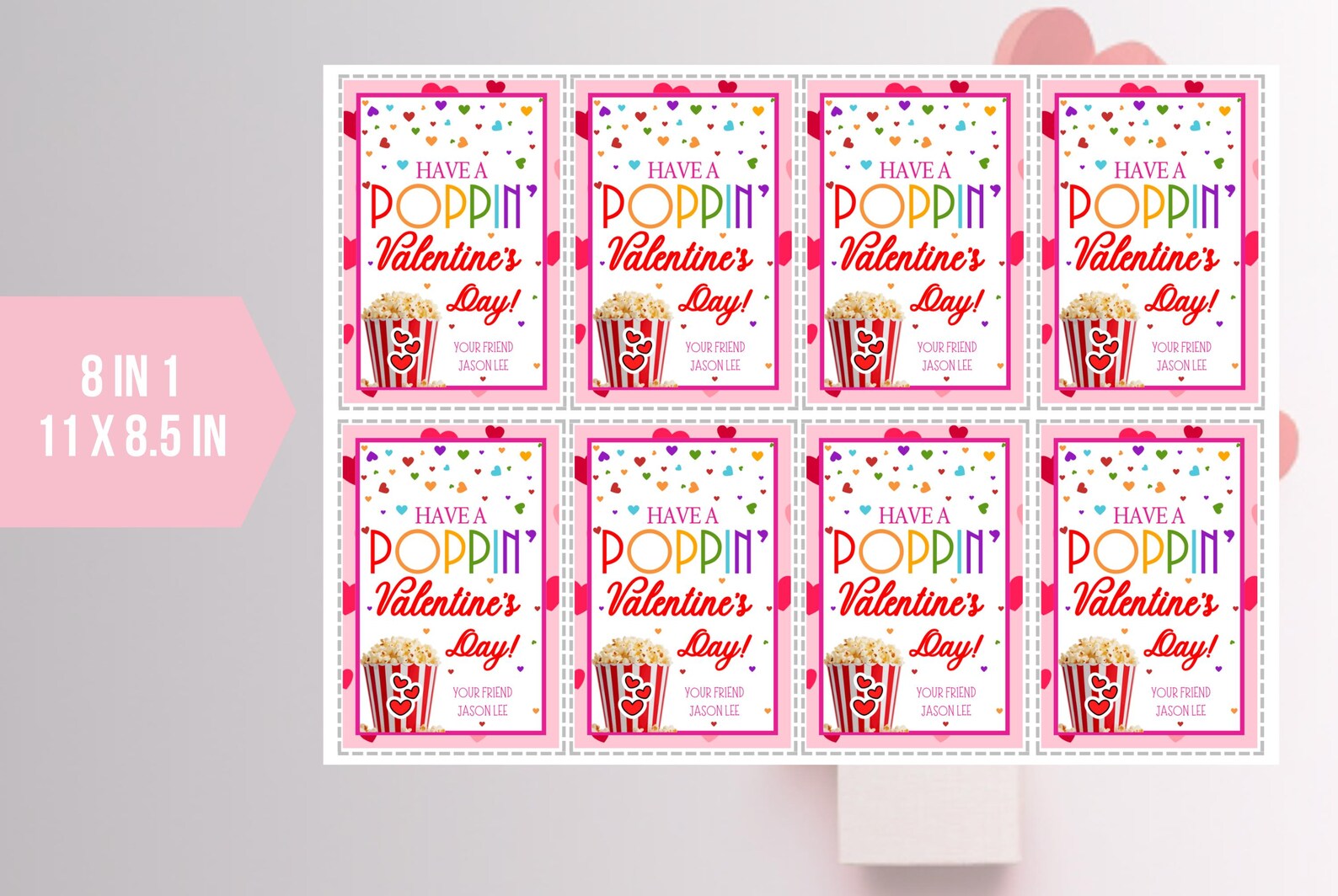 EDITABLE Popcorn Valentine's Day Tag, Have A POPPIN Valentine's Day ...