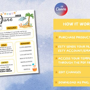 EDITABLE June Newsletter Template, Classroom Printable Handout Flyer ...