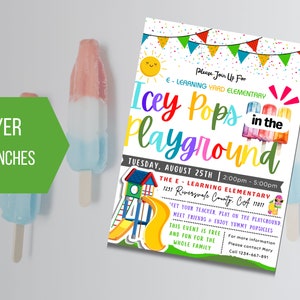 EDITABLE Icey Popsicle Playground Flyer, Popsicles on the Playground ...