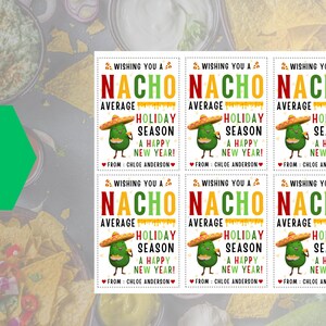 EDITABLE Nacho Average Christmas Gift Tag, Nachos Holiday Gift Tag ...