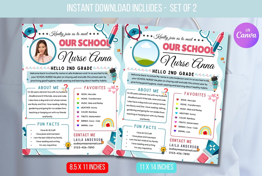 EDITABLE Meet the School Nurse Letter Template, Back to School Nurse ...