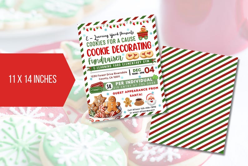 EDITABLE Cookie Decorating Fundraiser Flyer, PTA PTO Holiday Fundraiser ...