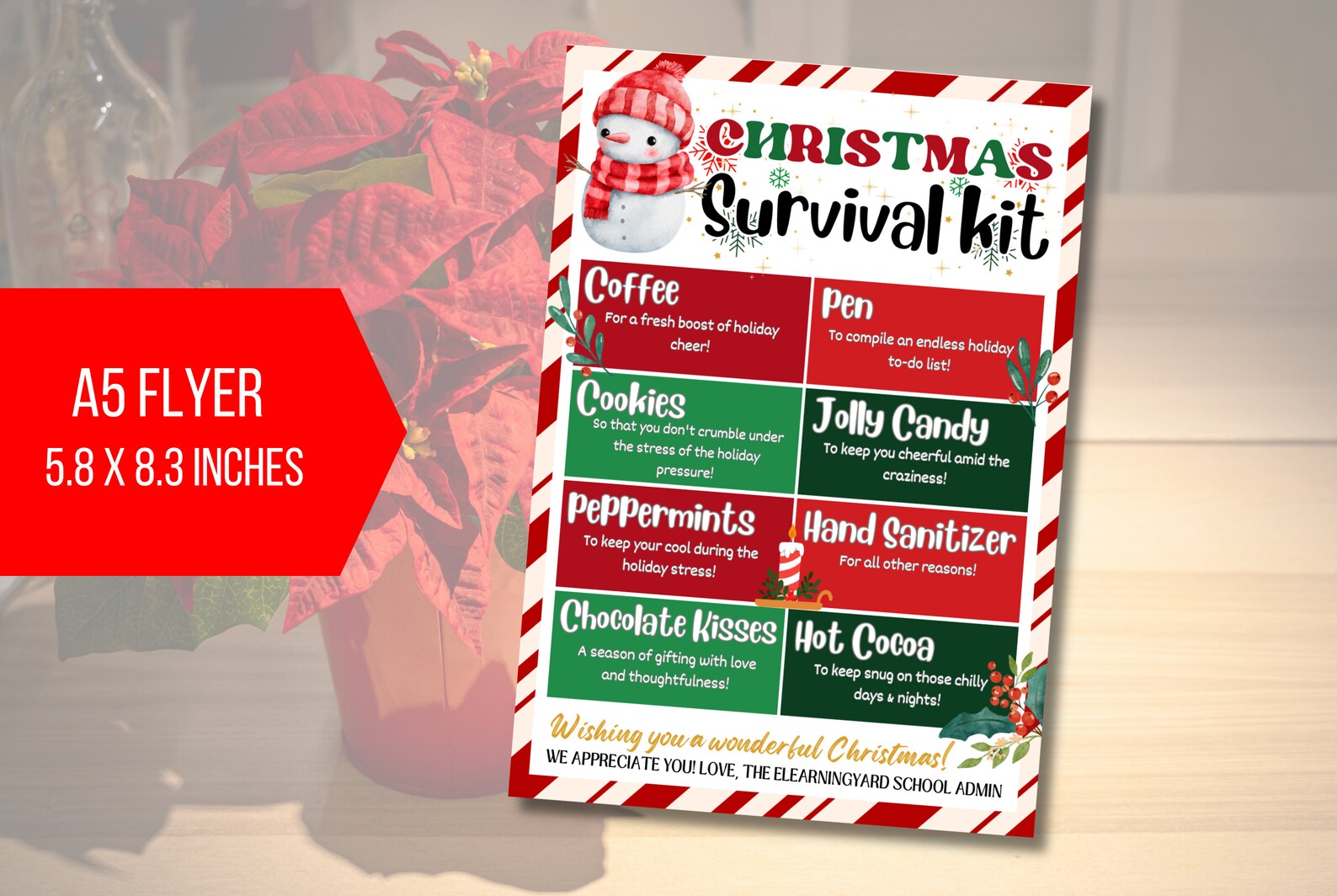 EDITABLE Christmas Survival Kit Template, Christmas Thank You Gift ...