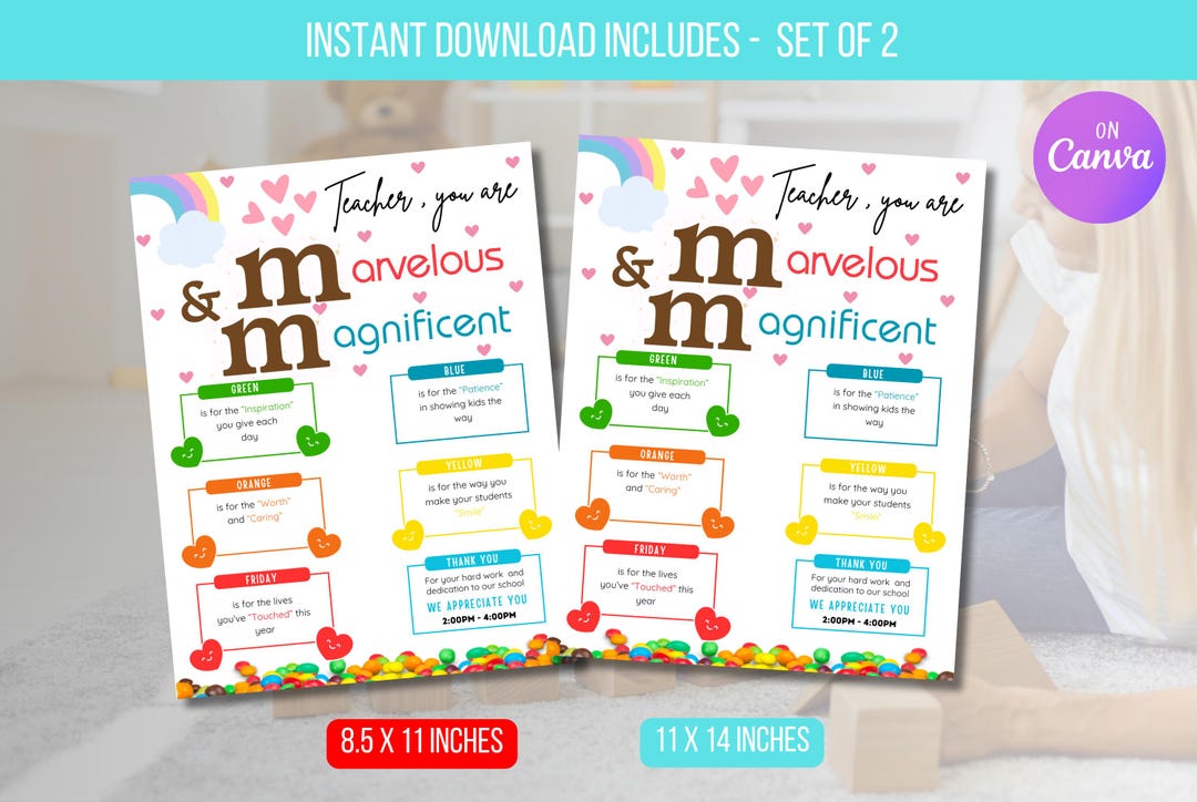 EDITABLE Magnificent and Marvelous Teacher Flyer, Marvelous and ...
