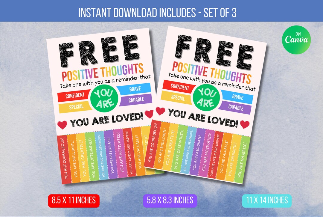 EDITABLE School Counselor Office Door Sign Flyer Free Positive Thought ...