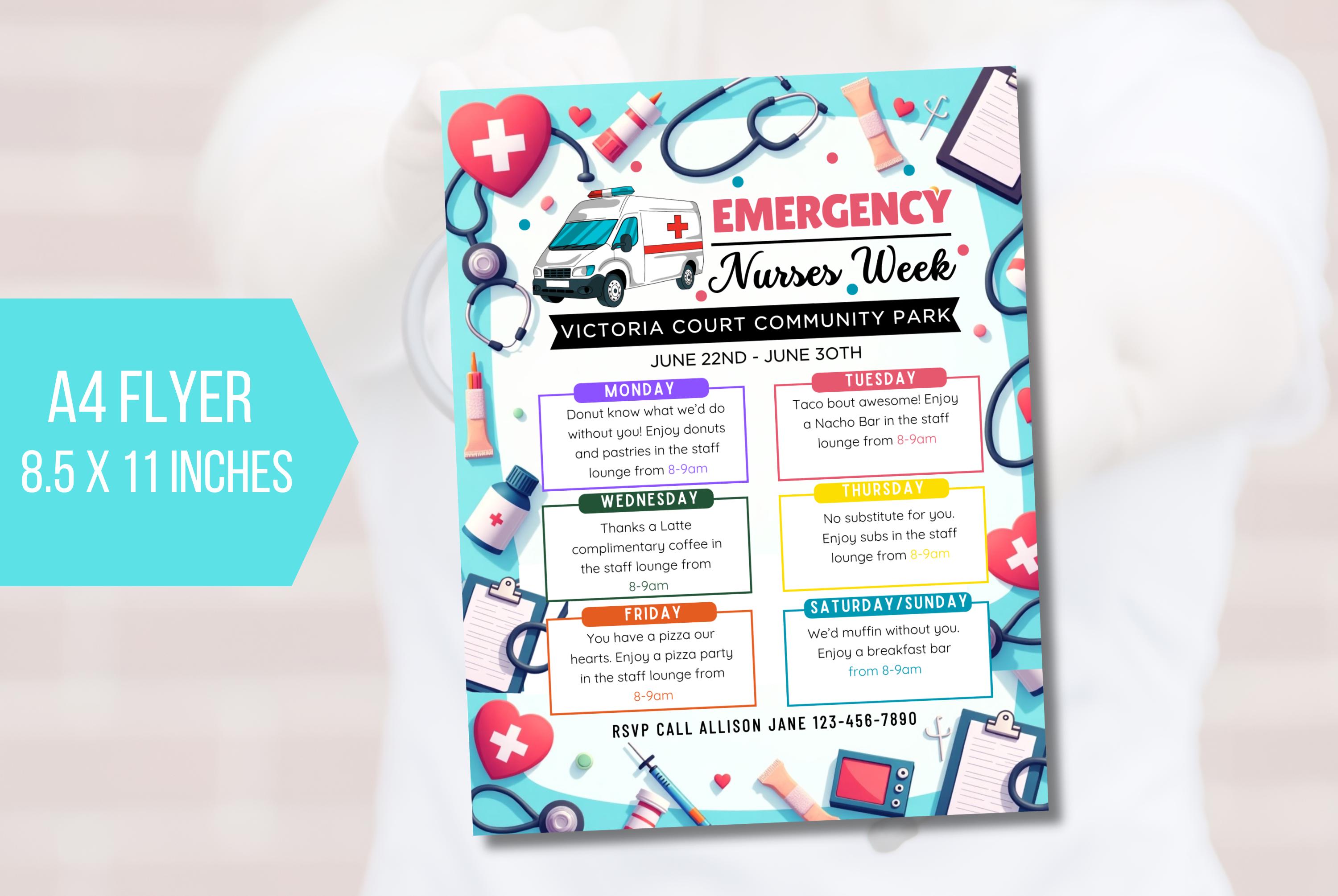 EDITABLE Emergency Nurses Appreciation Week Itinerary Template, ER ...