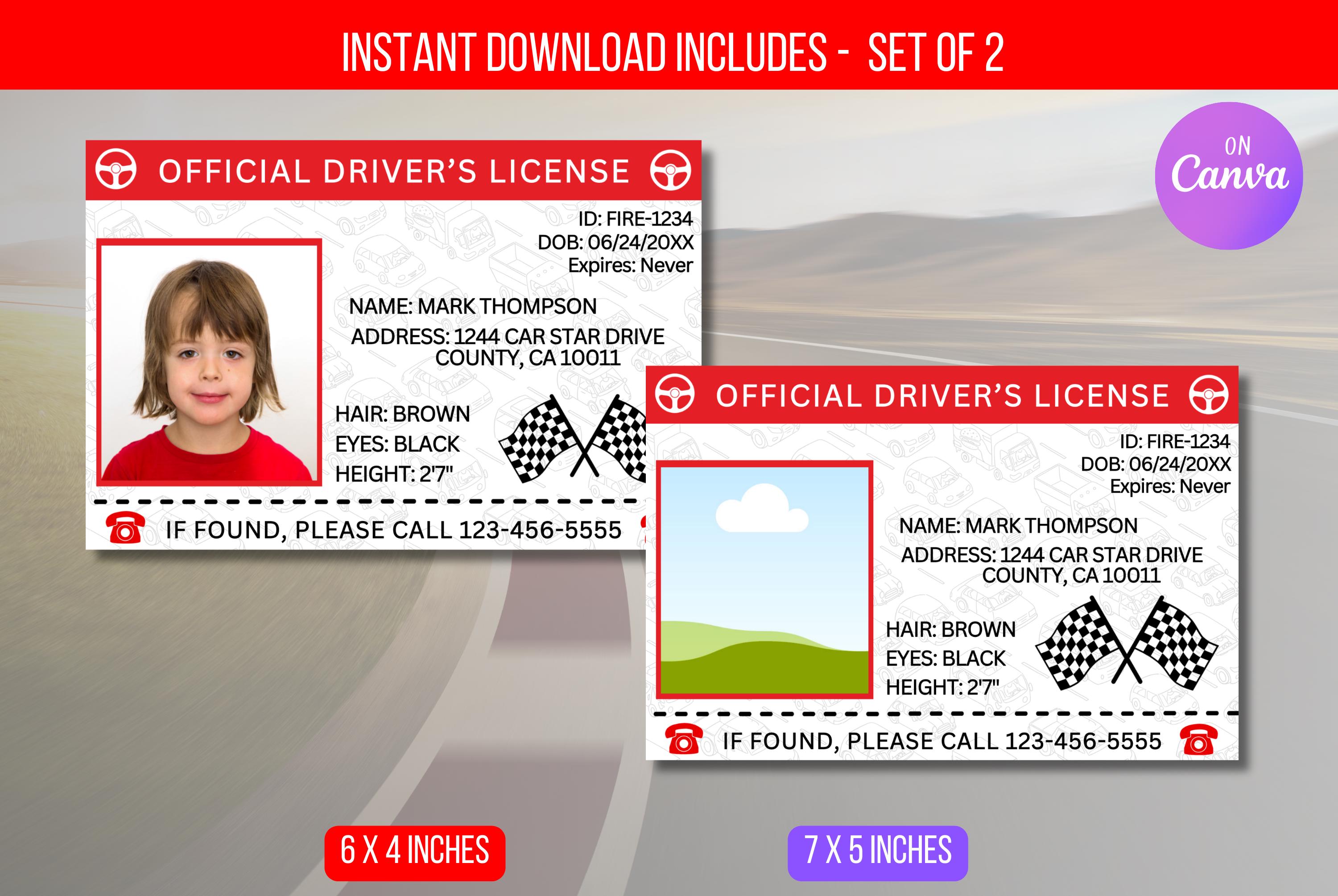 EDITBALE Race Car Drivers License Birthday Party Decorations, ID Badge ...