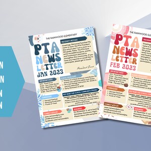 EDITABLE PTA Monthly Newsletter Template Bundle, Classroom Printable ...