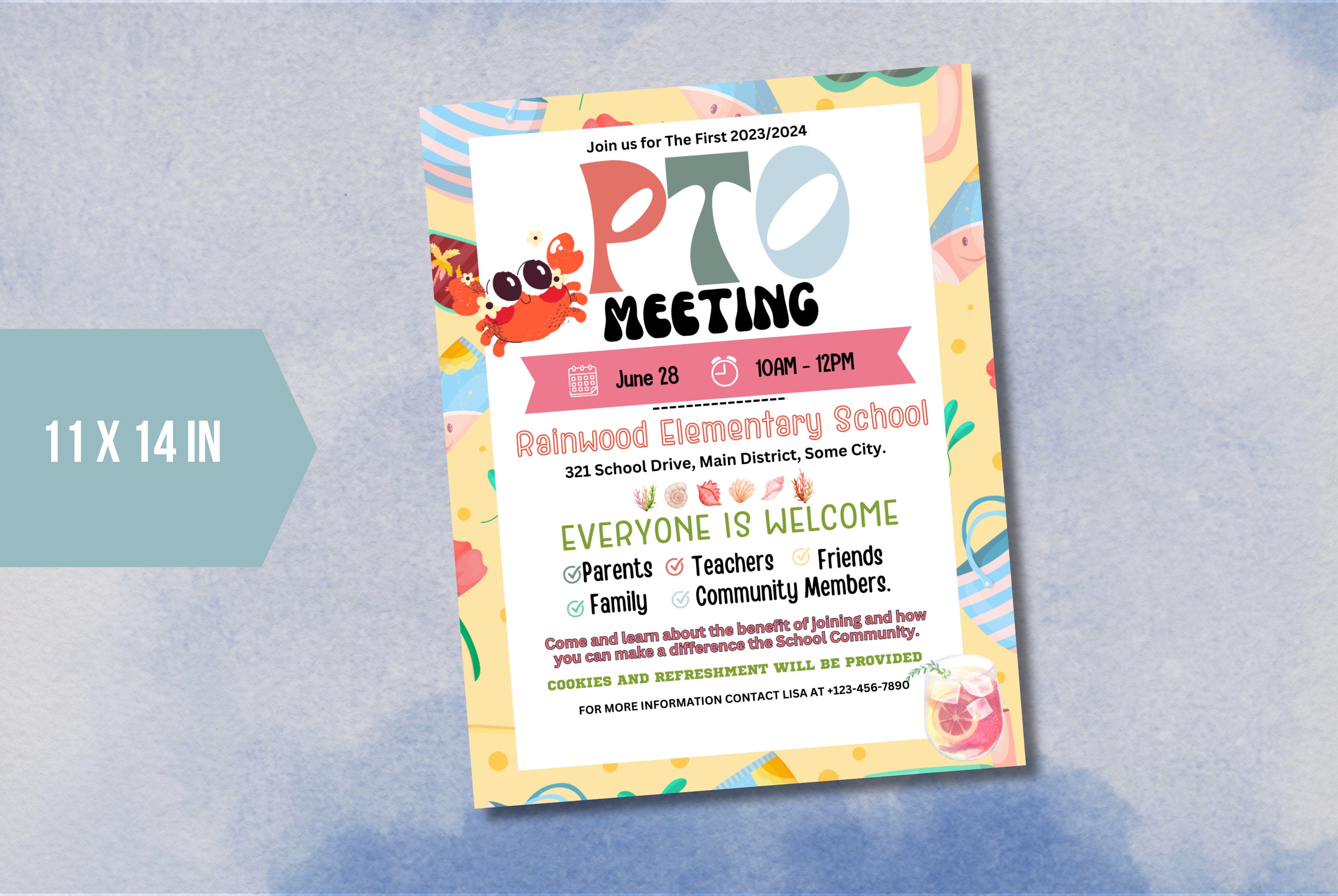 EDITABLE June PTO Meeting Handout Flyer School Information - Etsy
