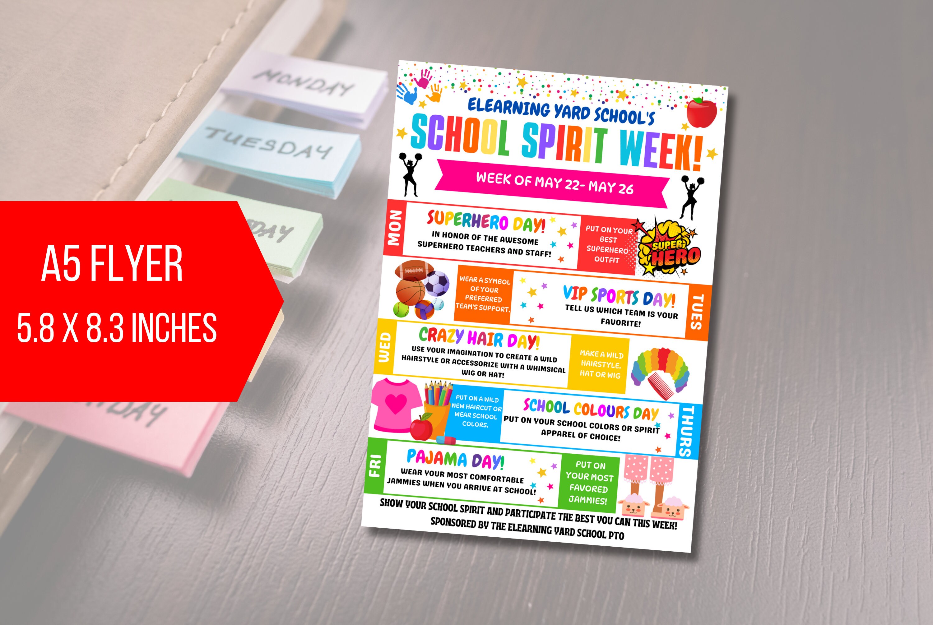 EDITABLE School Spirit Week Flyer, School Spirit Week Poster, Spirit ...