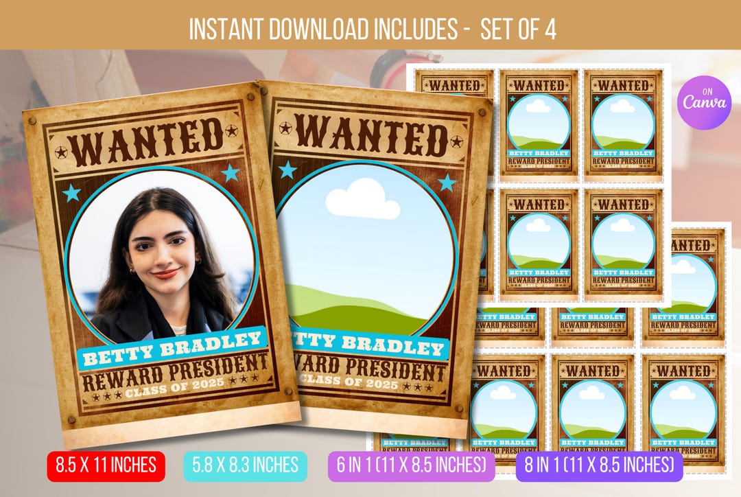 EDITABLE Presidential Campaign Poster, WANTED Homecoming Queen ...