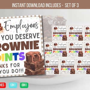 EDITABLE Employees Deserve Brownie Points, Employee Appreciation Gift ...