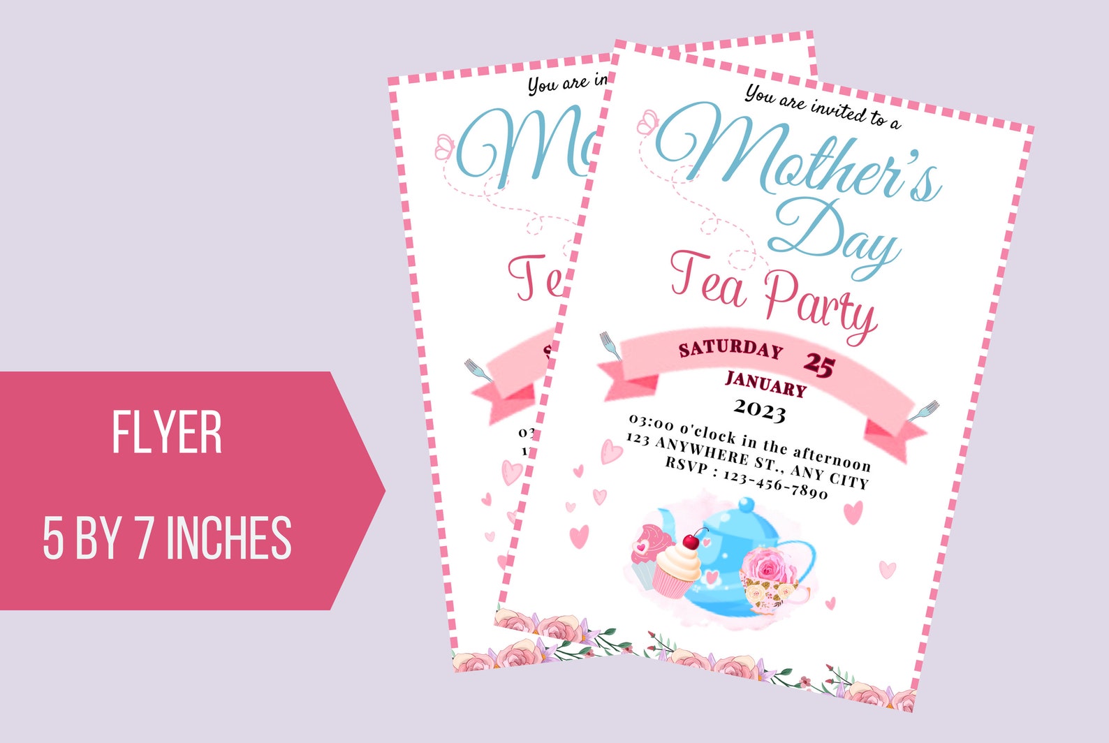 Mothers Day Tea Party Invitation With Tickets, Mother's Day Brunch ...