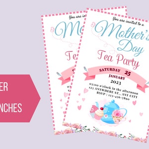 Mothers Day Tea Party Invitation With Tickets, Mother's Day Brunch ...
