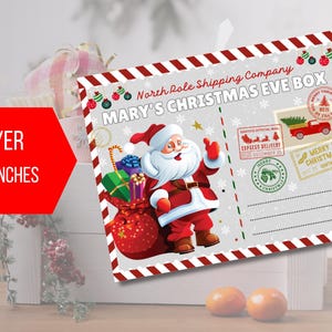 EDITABLE Night Before Christmas Label, Christmas Eve Box Label Template ...
