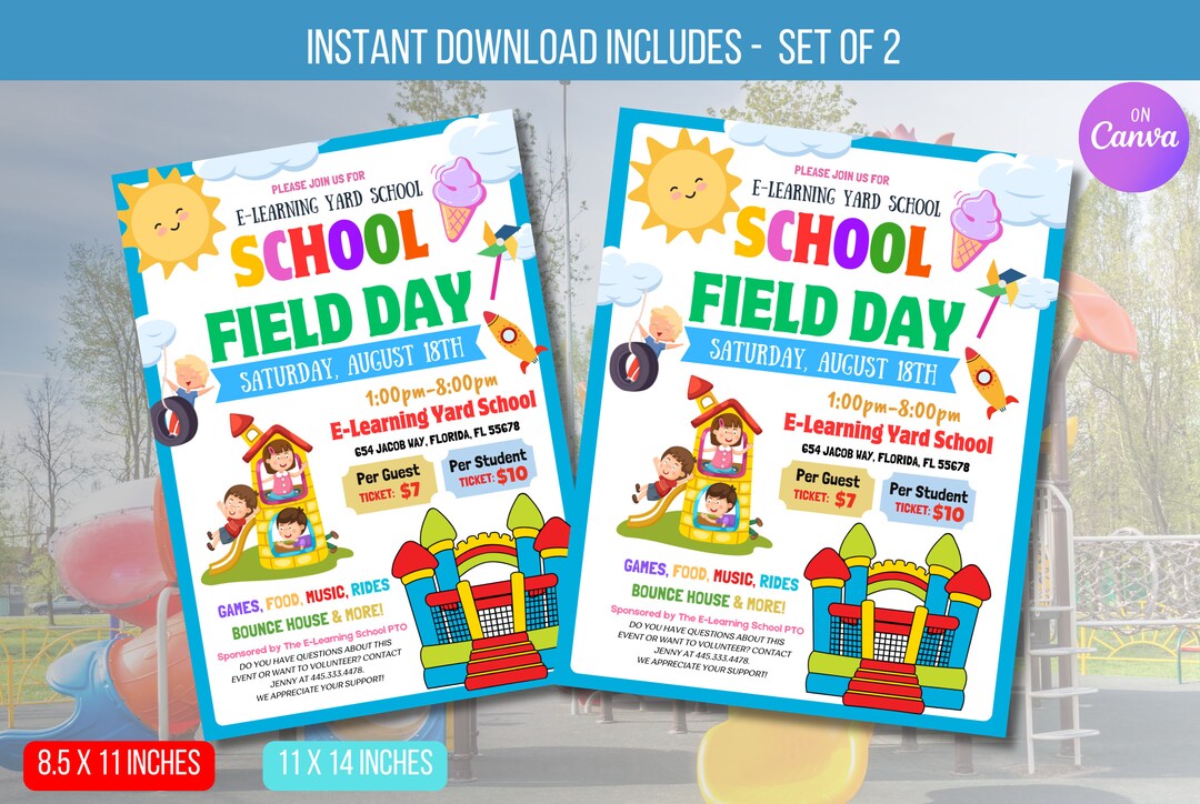 EDITABLE School Field Day Flyer, School Family Benefit Carnival ...