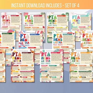 EDITABLE PTA Monthly Newsletter Template Bundle, Classroom Printable ...