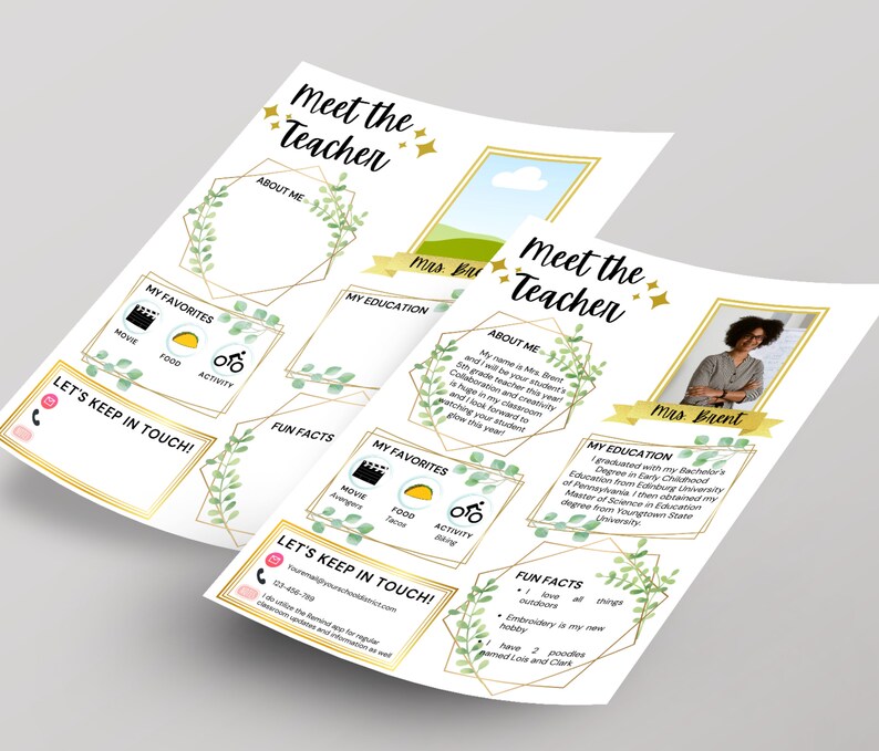 Editable Meet the Teacher Flower Meet the Teacher Canvas - Etsy