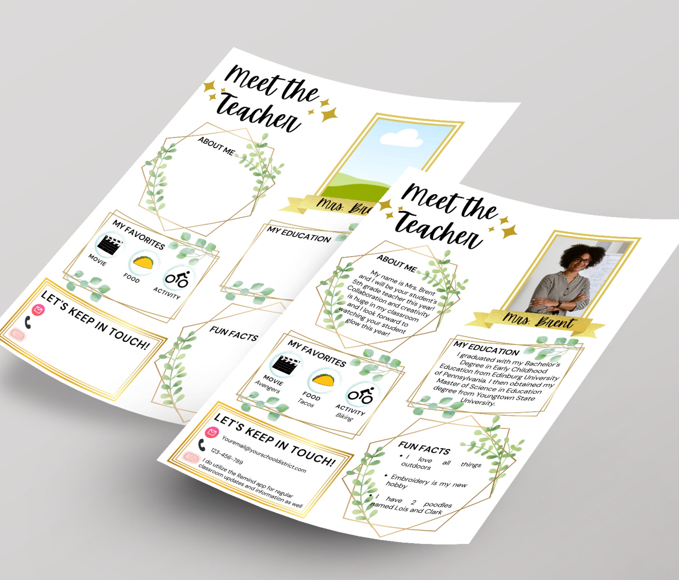 Editable Meet the Teacher Flower Meet the Teacher Canvas - Etsy