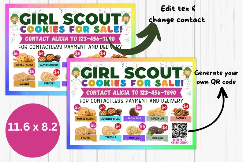 2023 Girl Scout Cookie Door Hanger Cookie Form LBB and ABC - Etsy