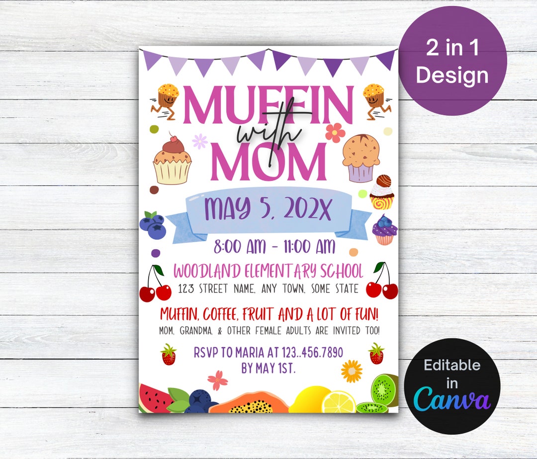 EDITABLE Pastries With Parents Flyer, PTA Breakfast School Fundraiser ...