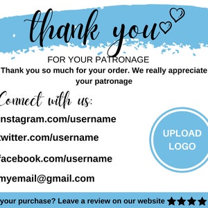 Etsy Thank You Cards, Poshmark Thank You Note Template, Business Thank ...