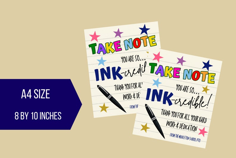 Pen Thank You Gift Tags Take Note You Are Ink-credible - Etsy