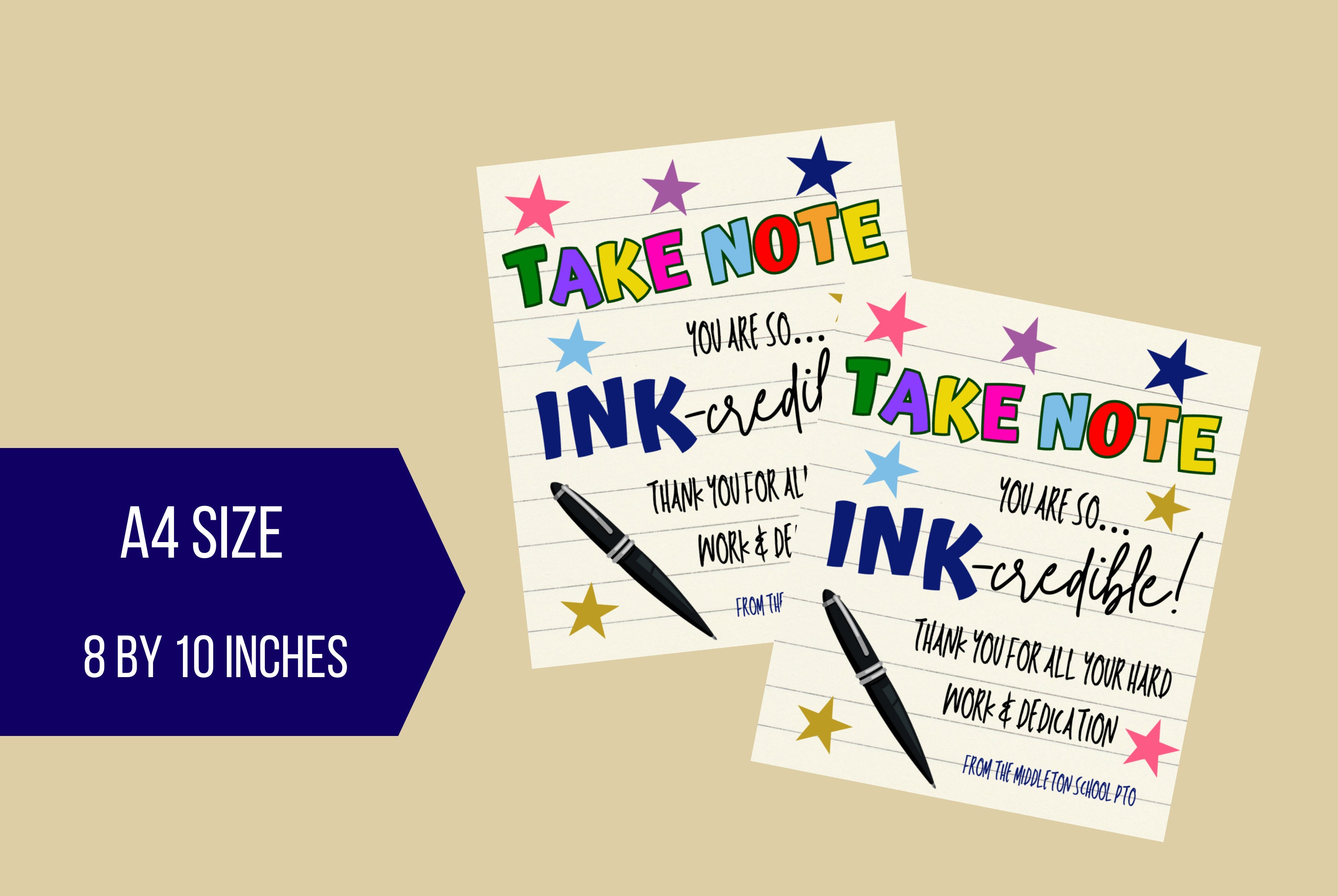 Pen Thank You Gift Tags Take Note You Are Ink-credible - Etsy