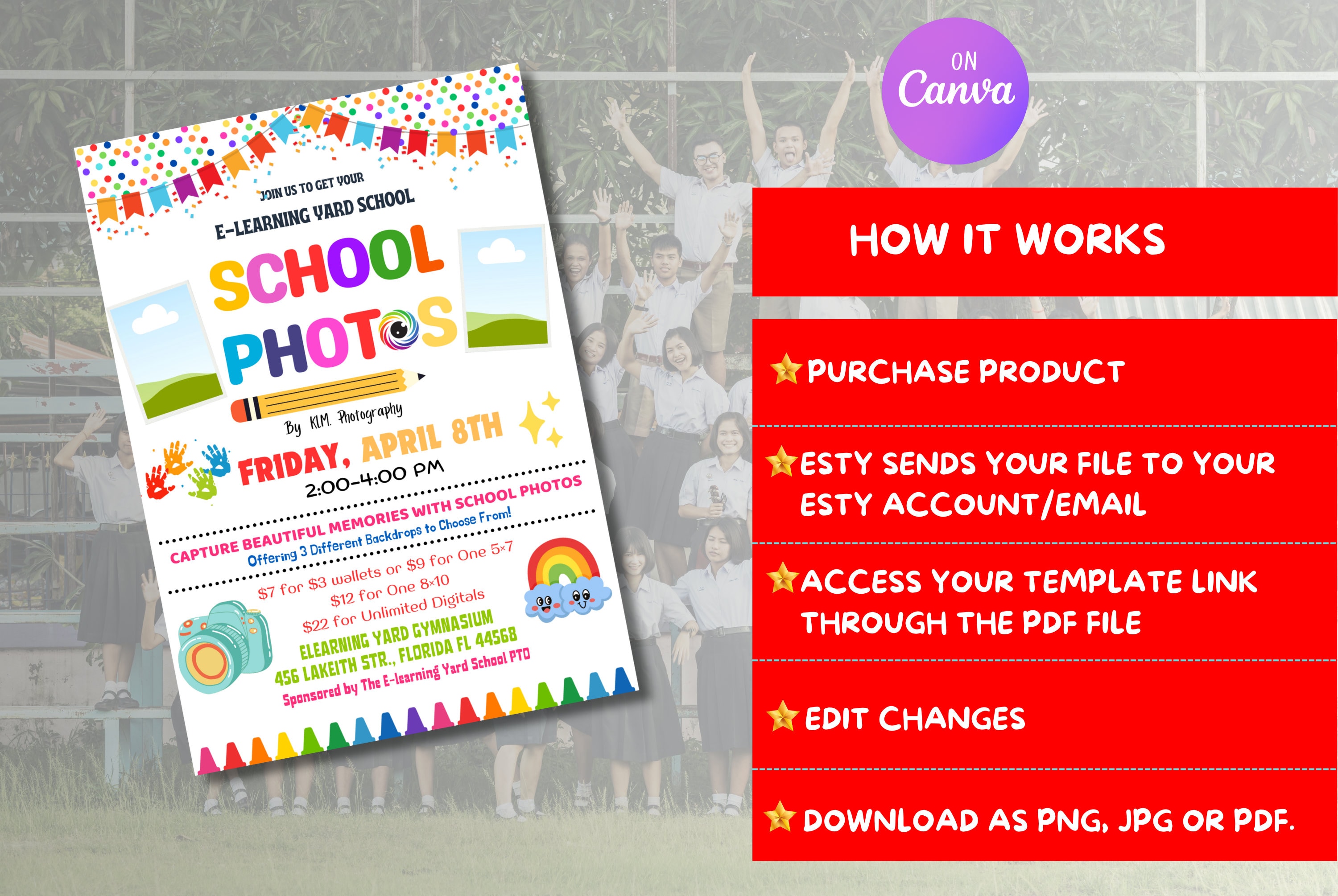 EDITABLE School Photos Flyer, Business Photography Studio, Kids ...