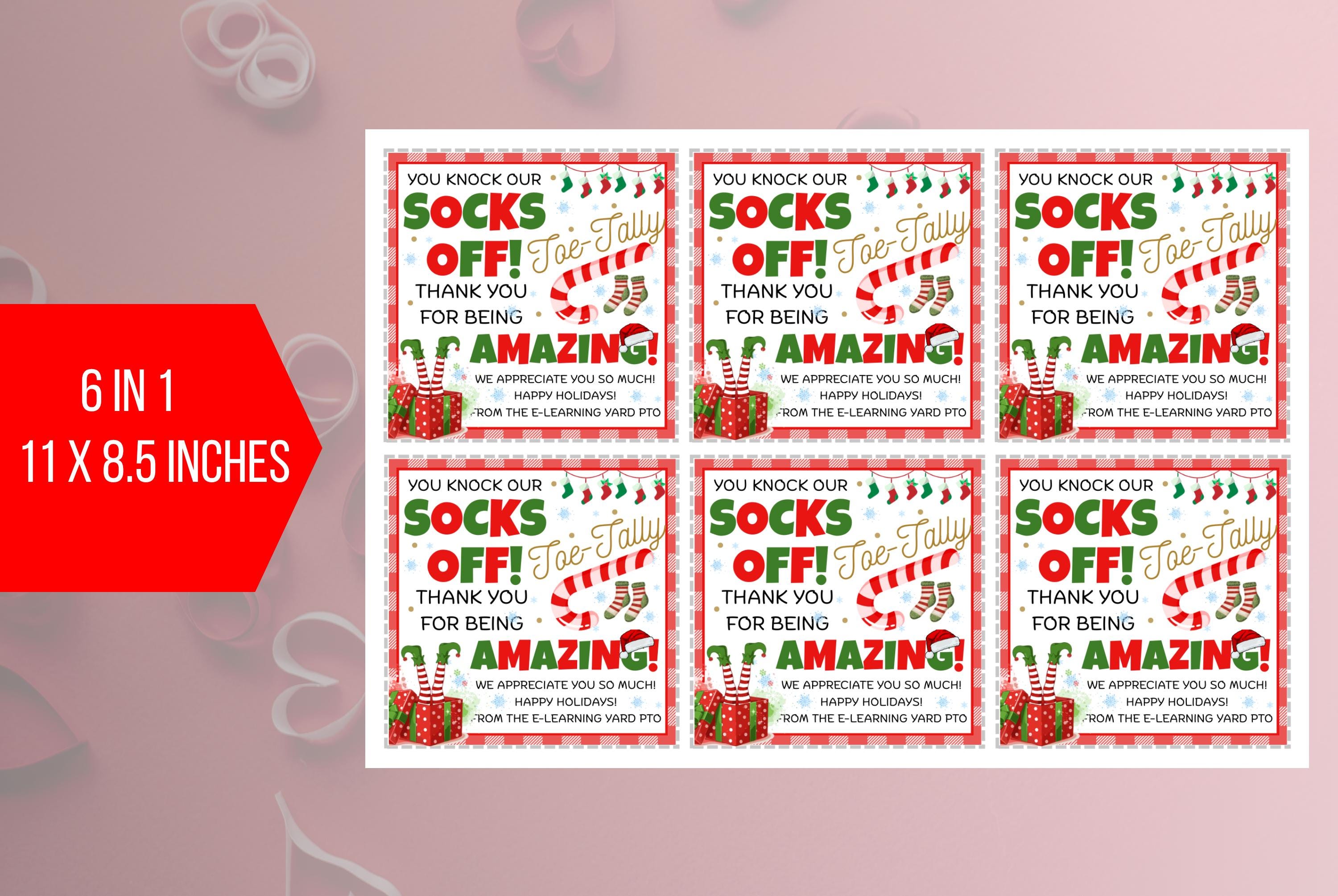 EDITABLE Christmas You Knock Our Socks off Tags, Teacher Appreciation ...