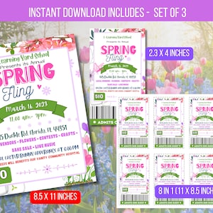 Spring Market Flyer, EDITABLE Poster for Bazaar, Easter Festival, Fundraiser Event, PTA PTO ...