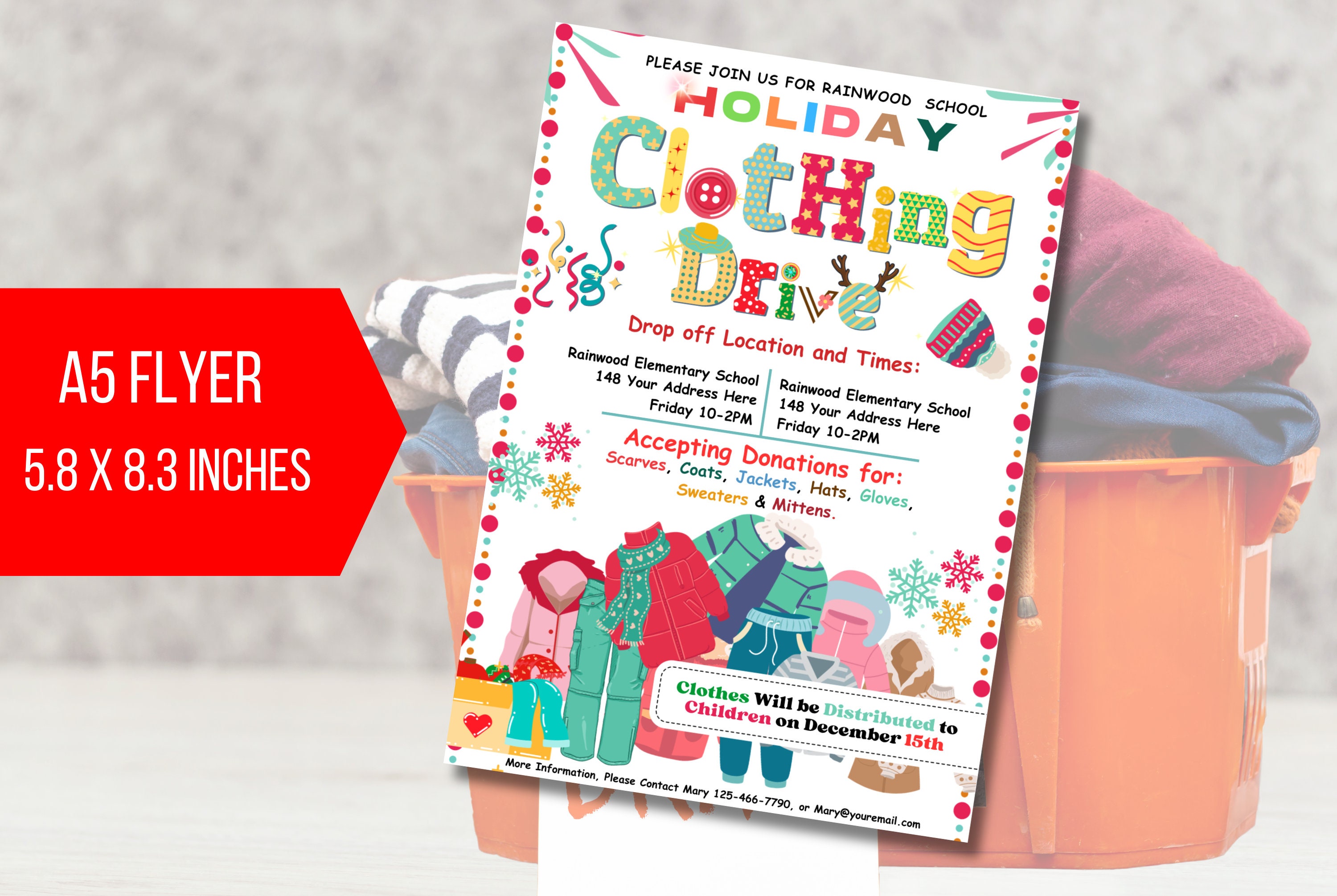 EDITABLE Clothing Drive Flyer Printable PTA PTO Flyer School - Etsy