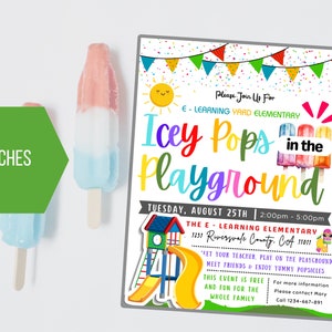 EDITABLE Icey Popsicle Playground Flyer, Popsicles on the Playground ...