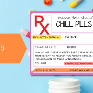 PRINTABLE Prescription Chill Pill Candy Jar Label Nursing Home CNA ...