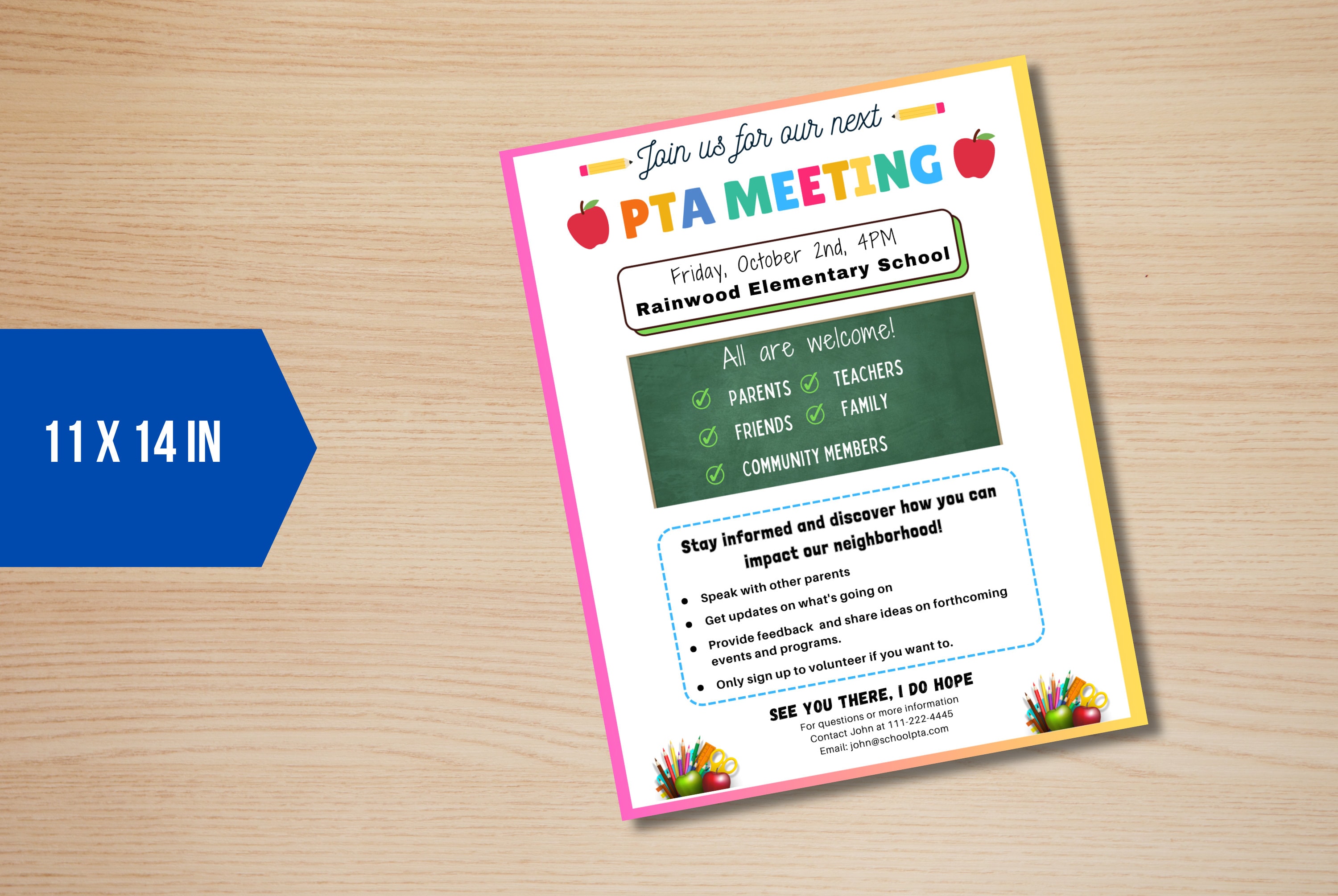 EDITABLE PTA Meeting Handout Flyer School Information Meeting - Etsy