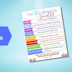 EDITABLE Volunteer Survival Kit Template, Volunteer Thank You Gift ...