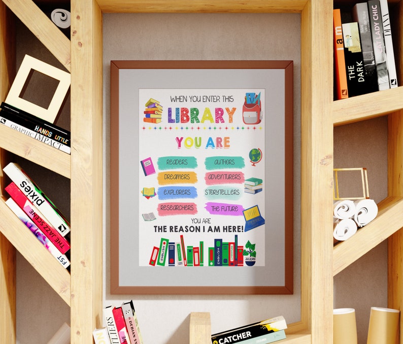 School Library Classroom Poster Librarian Decor Technology - Etsy