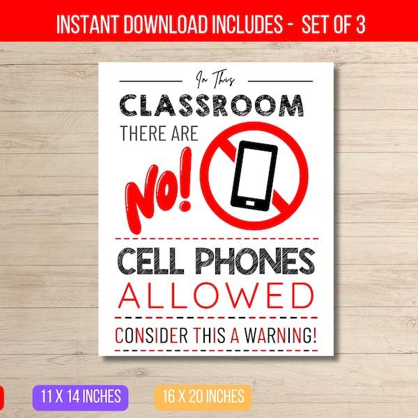 Cell Phone Sign - Etsy