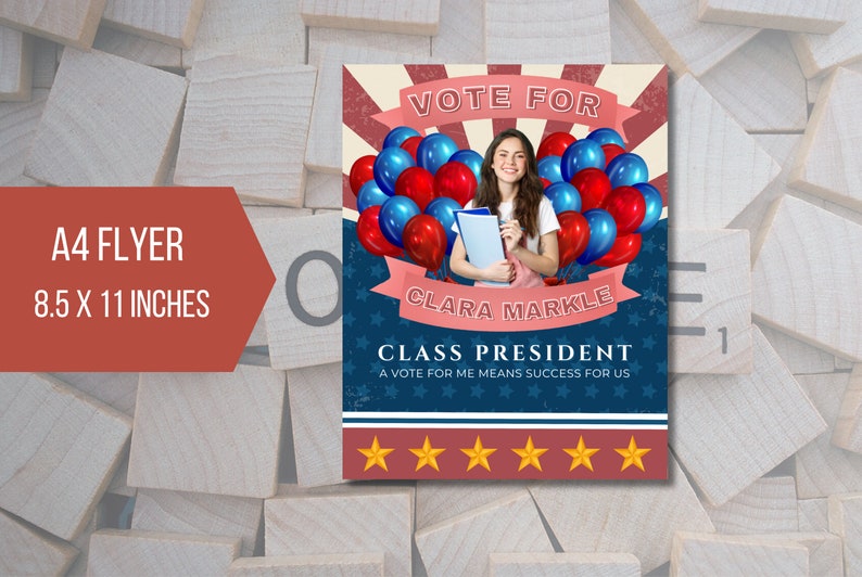 EDITABLE Presidential Campaign Poster, Class Campaign President, High ...