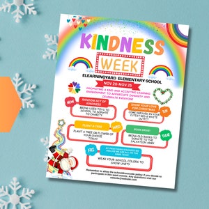 EDITABLE Kindness Week Itinerary Flyer, Diversity Inclusion, Printable ...
