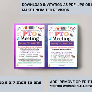 PTO/PTA Information Meeting Flyer, Pto/pta Meeting Handout Flyer ...