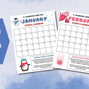 EDITABLE Monthly Event Calendar Flyer Template, Year at a Glance ...