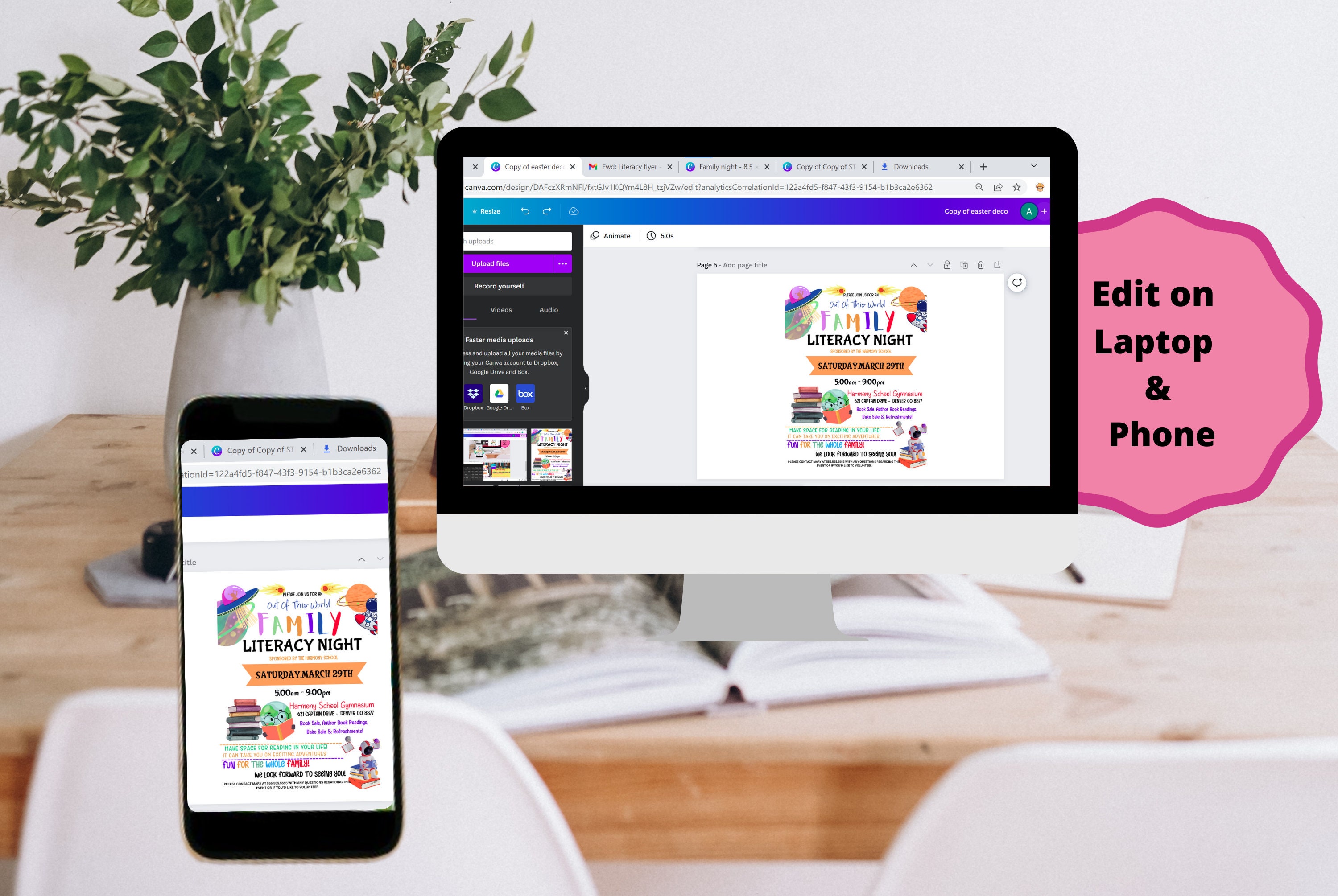 Editable Family Literacy Night Flyer PTO PTA Reading Book - Etsy