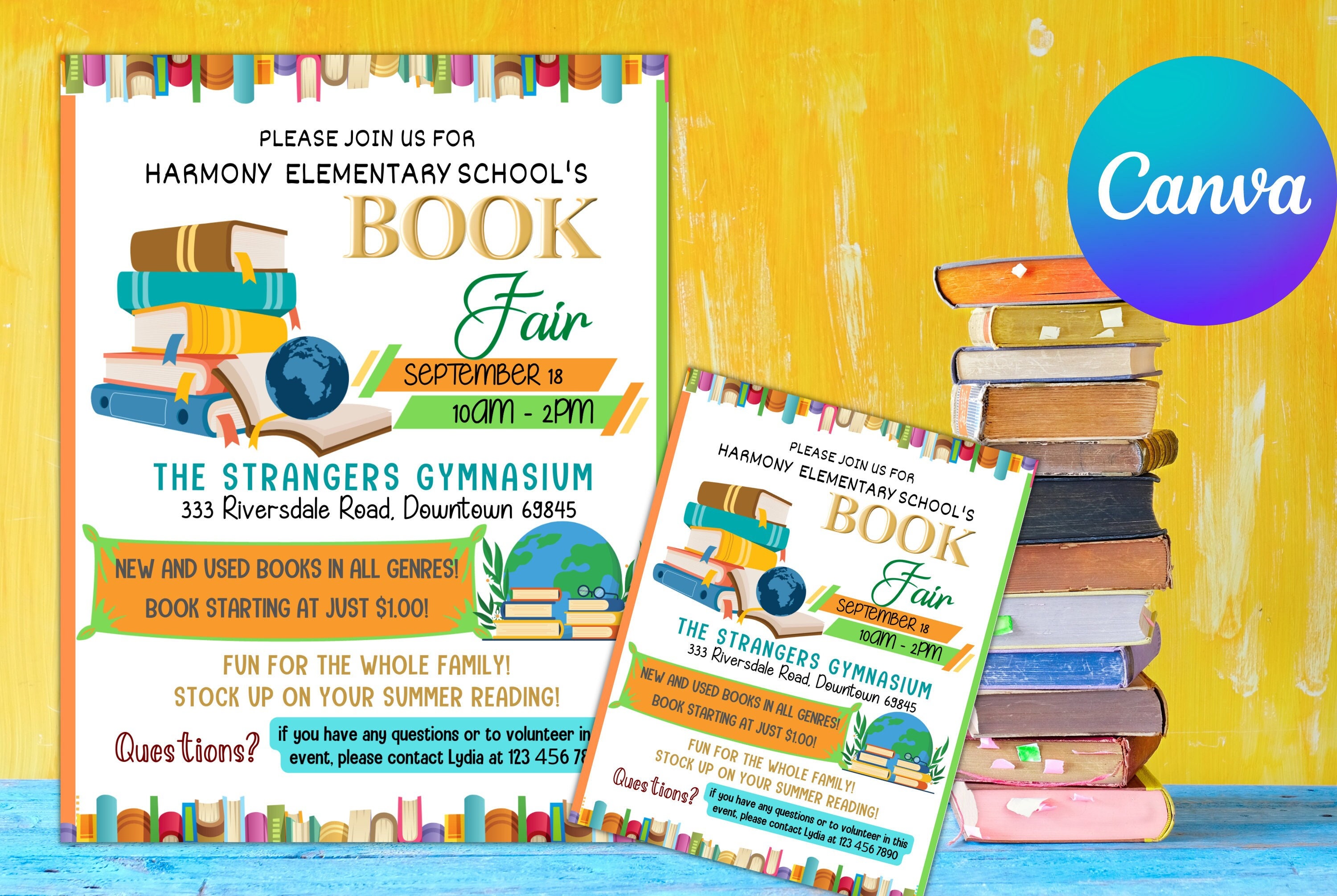 EDITABLE Book Fair Flyer Printable School Fundraiser Invitation ...