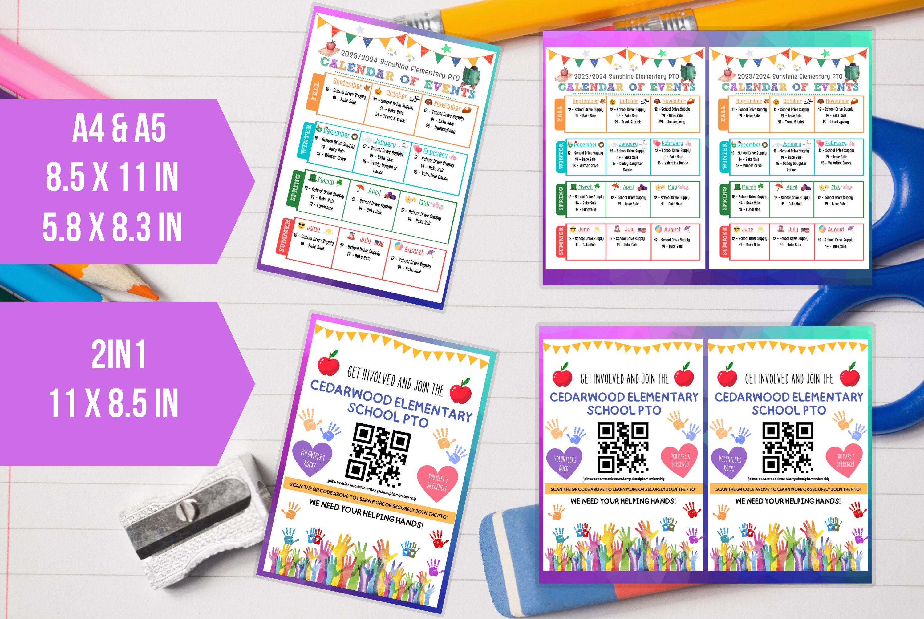 Editable PTO Flyer Bundle Printable School PTO Information - Etsy UK