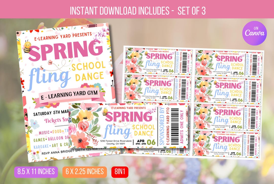 EDITABLE Spring Fling Market Flyer, Easter Festival Fundraiser Event, PTA PTO, Craft Show ...