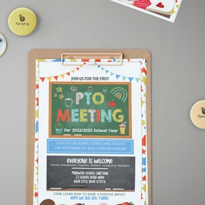 EDITABLE PTO PTA Meeting Handout Flyer, School Fundraiser Event ...