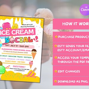 EDITABLE Ice Cream Social Flyer, School Appreciation Week, Ice Cream ...