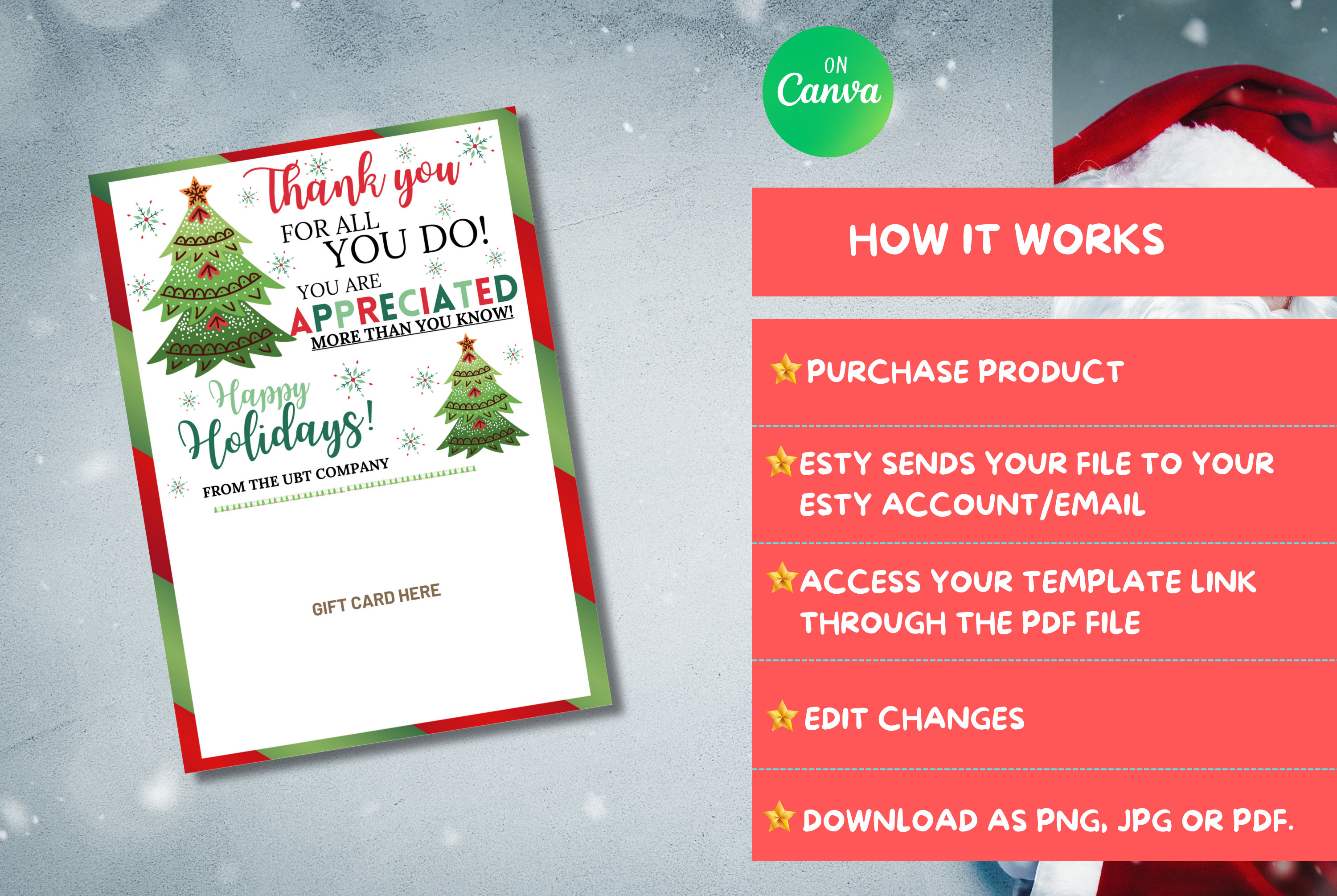 EDITABLE Company Appreciation Gift Card Printable Company - Etsy