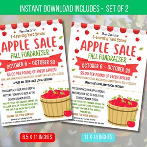 EDITABLE Apple Sale Fall Fundraiser Flyer, Fundraiser Invitation, Fall ...